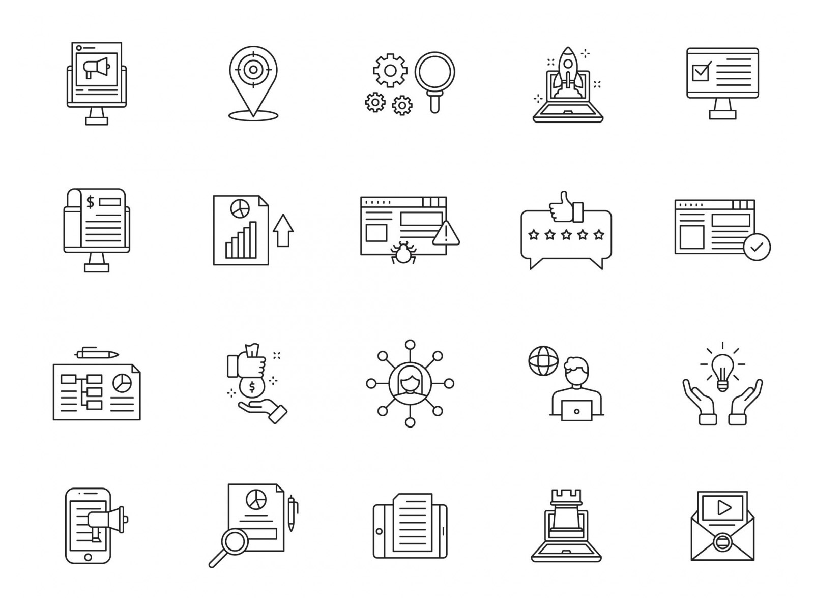 Digital Agency Icons by Graphic Pear on Dribbble