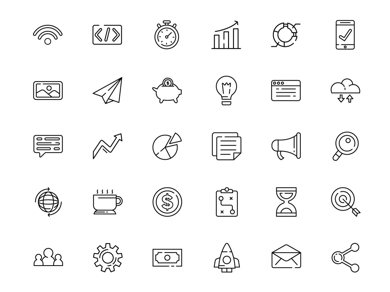 30 Startup Vector Icons by Graphic Pear on Dribbble