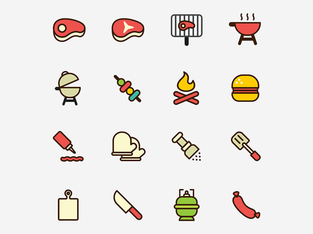 Barbecue Icons by Graphic Pear on Dribbble