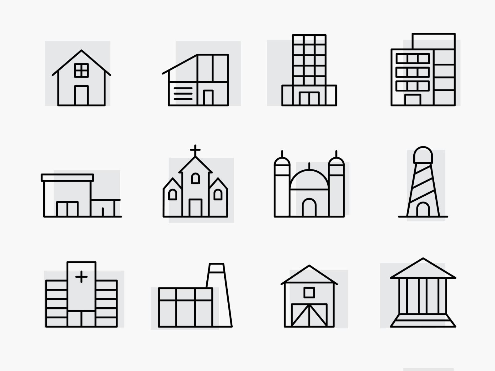 Building Icons Part 01 by Graphic Pear on Dribbble