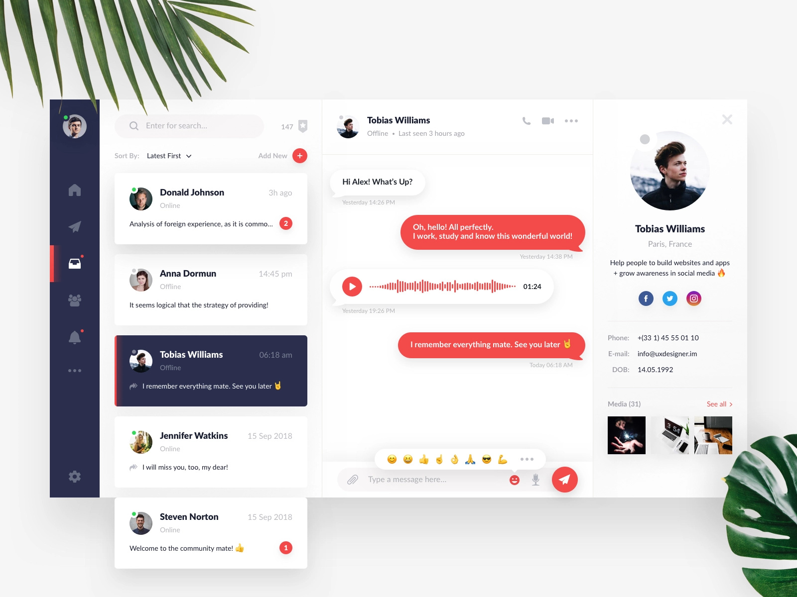 #Daily - Direct Messaging | UX/UI Design by Zorana Vukanovic on Dribbble