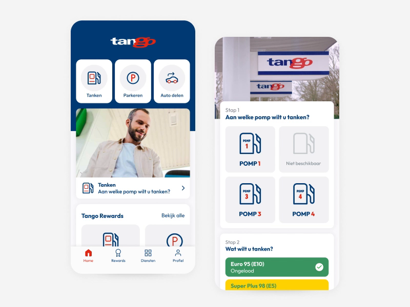 Tango loyalty app by Hugo on Dribbble