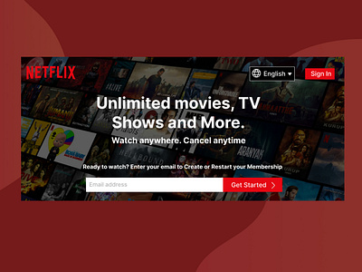 Netflix- Landing Page Re-Design by Renu Sivakumar on Dribbble