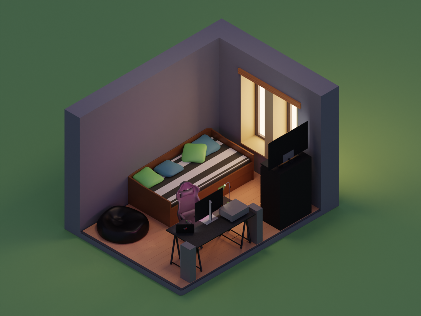 3D Bedroom by Goncalo Caetano on Dribbble