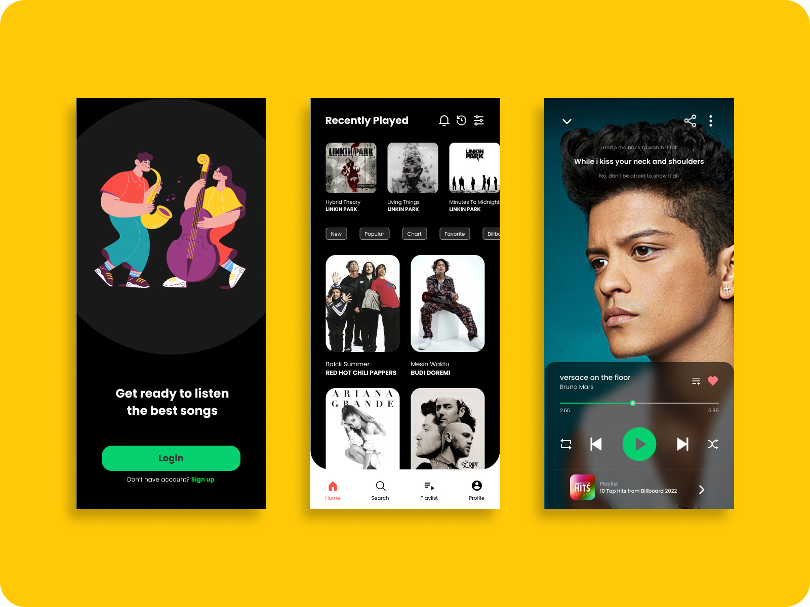 Music Player App UI by Tulus Saputro on Dribbble