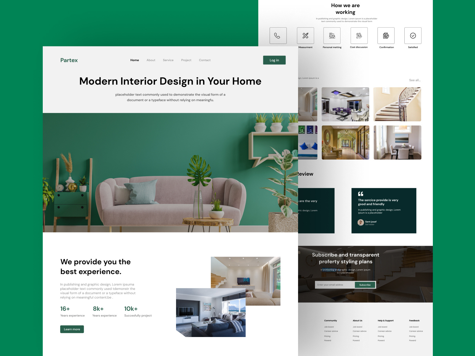 Interior design landing page by Meherab Hossain on Dribbble