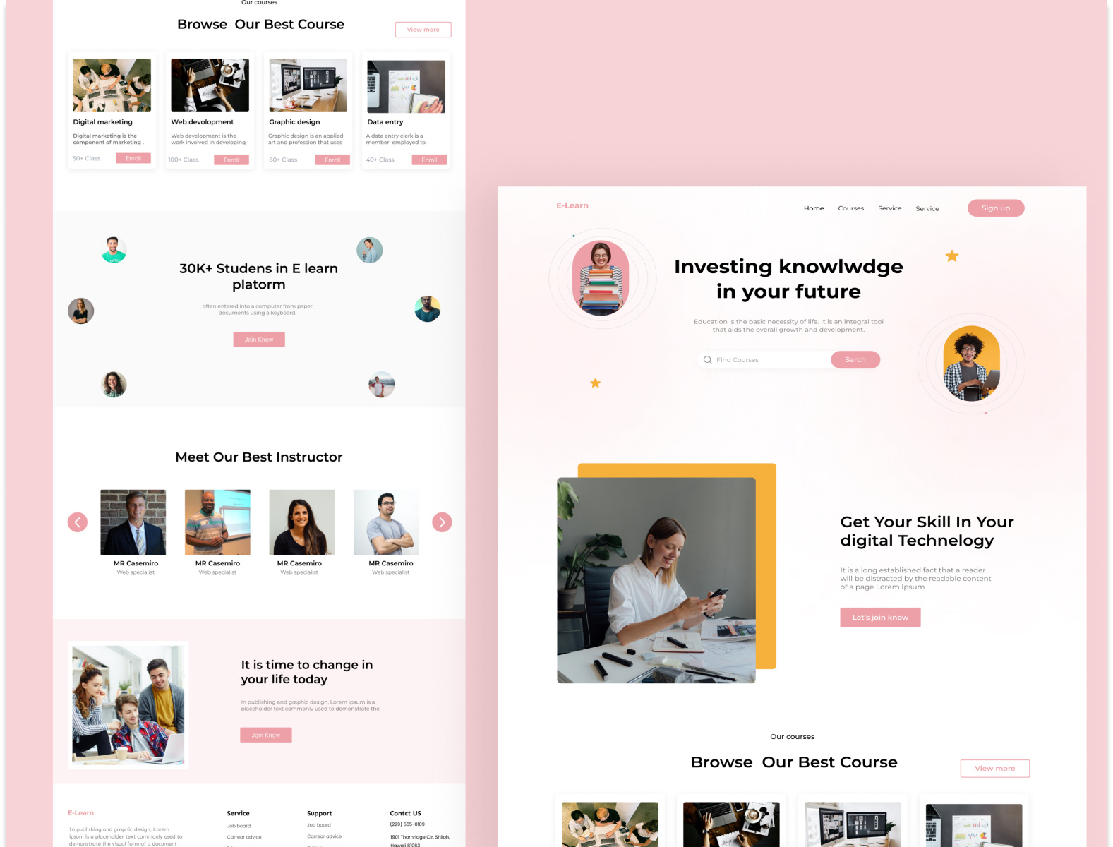 E-learning website by Meherab Hossain on Dribbble