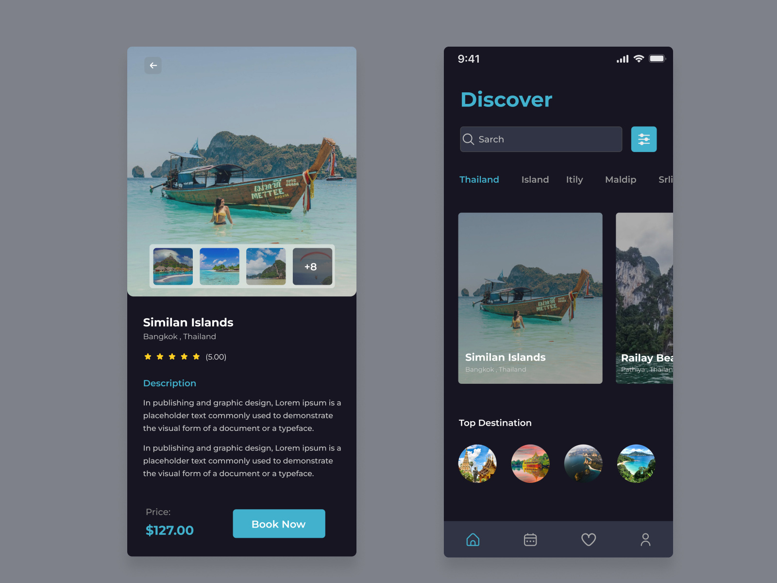 Travel App design by Meherab Hossain on Dribbble