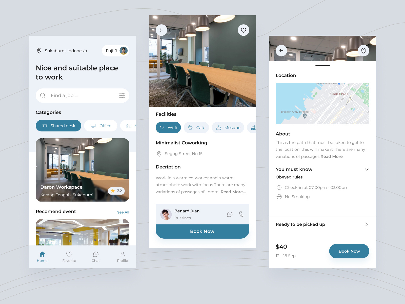 Co-Working App | Exploration by Supitar on Dribbble