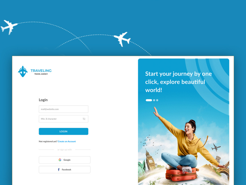 Login Page for Flight Booking by Abhishek Joshi on Dribbble