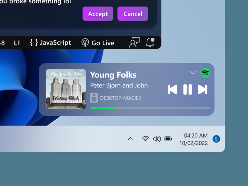 Windows 11 Spotify Widget By Maciej Twar g On Dribbble