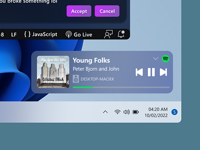 Windows 11 Spotify Widget by Maciej Twaróg on Dribbble