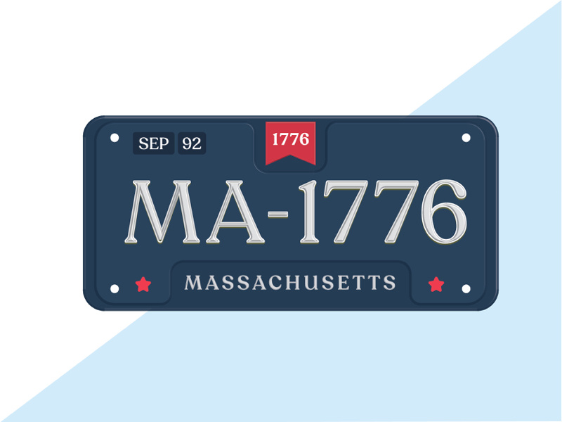 MA License plate by ted pioli on Dribbble