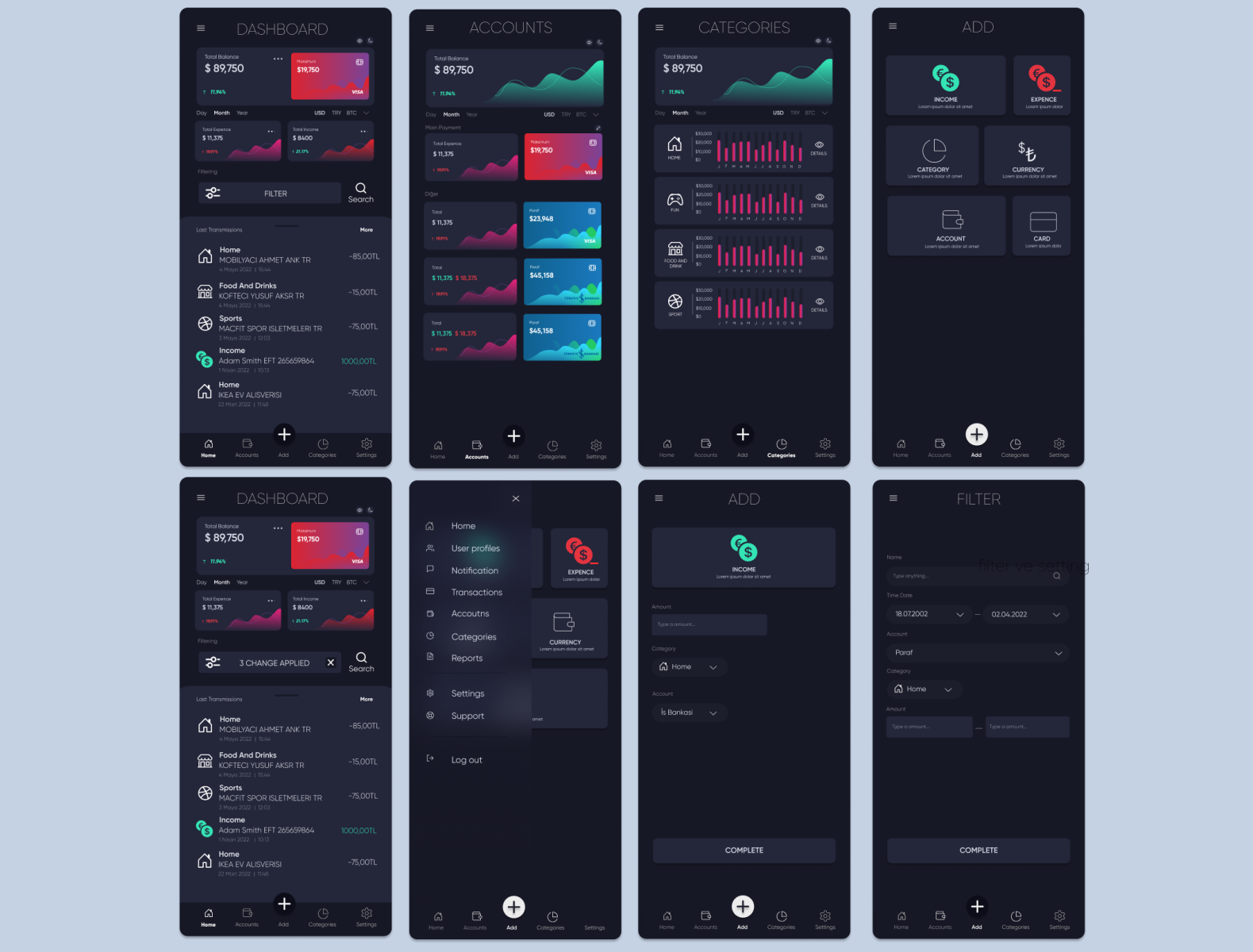 Income Expence APP by Mehmet İnce on Dribbble