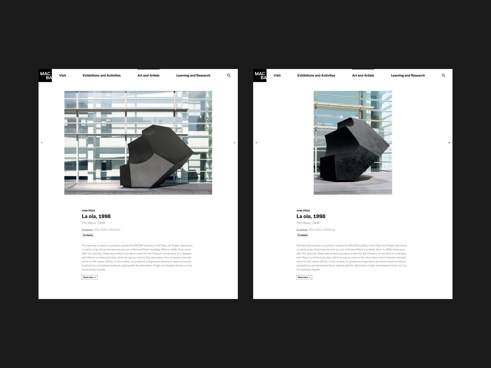 MACBA - Artwork description by Haritz Oyaga on Dribbble