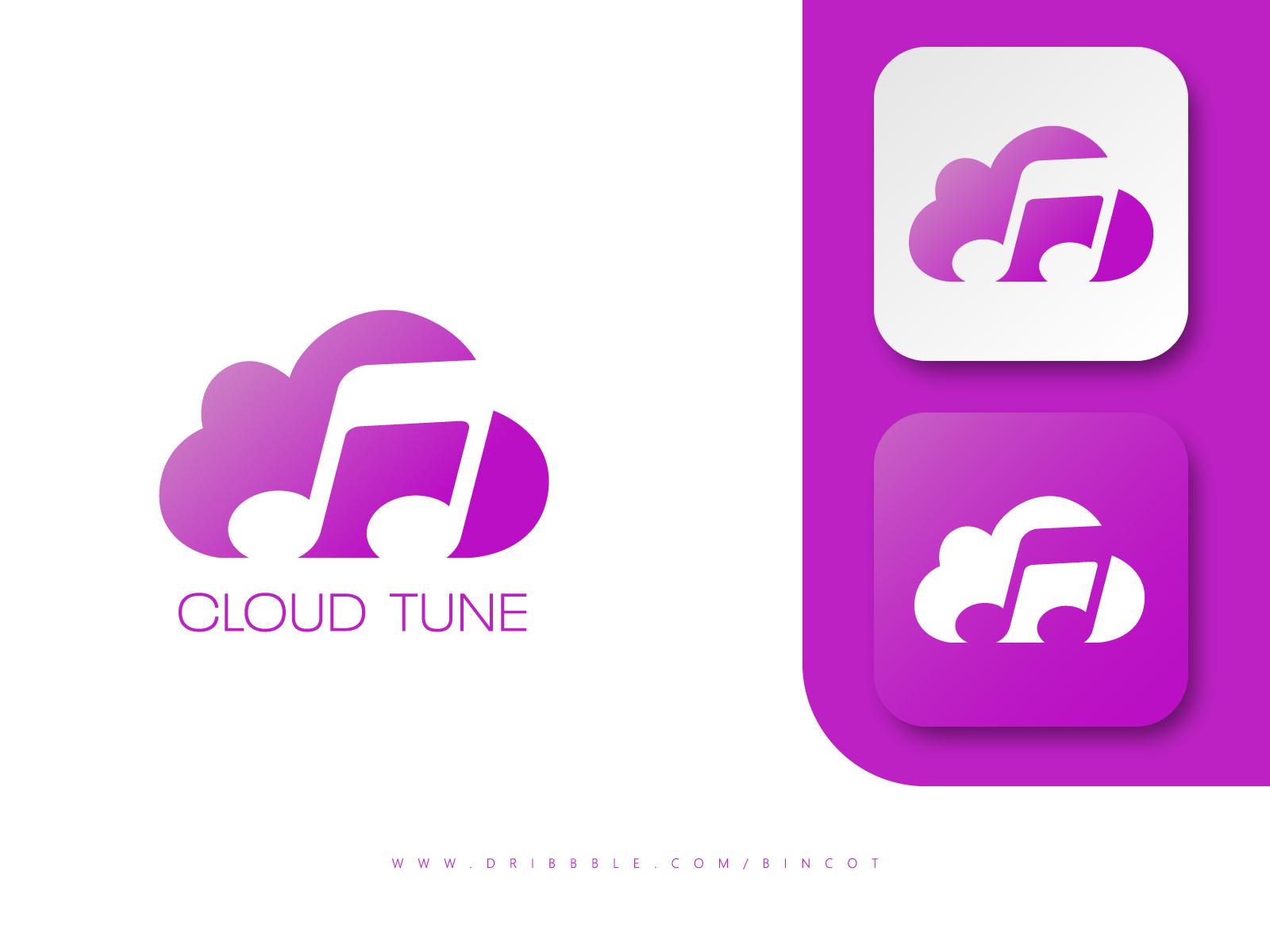Cloud Tune logo and app icon design by BinCot on Dribbble