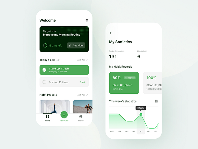 Routine App - Habit Builder by Batzorig on Dribbble