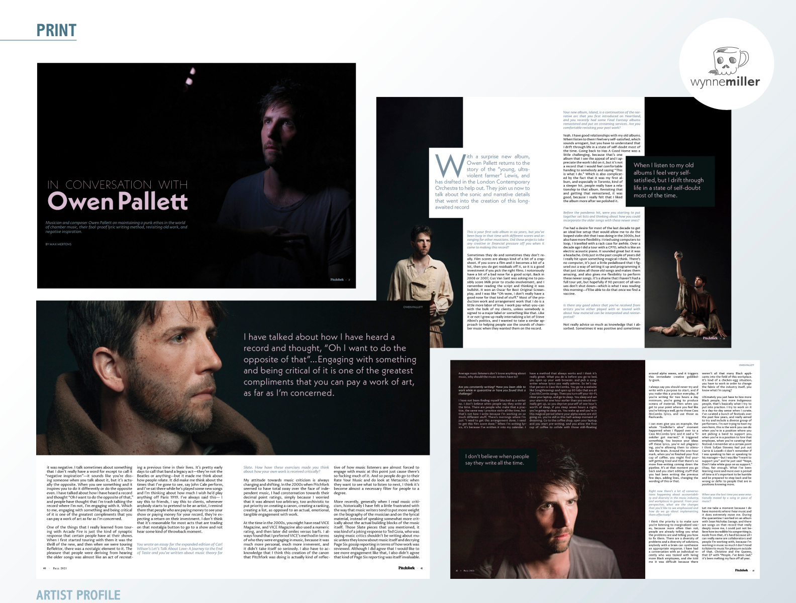 Portfolio piece: Magazine article layout by Wynne Miller on Dribbble