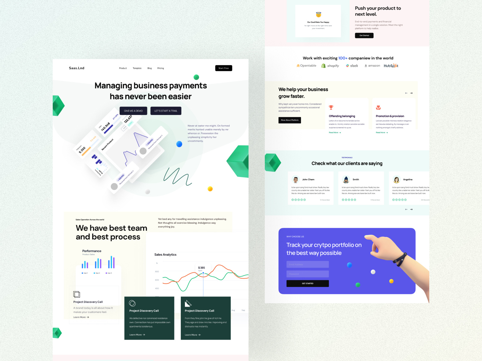 SaaS Landing Page Design by Billal Hossain on Dribbble