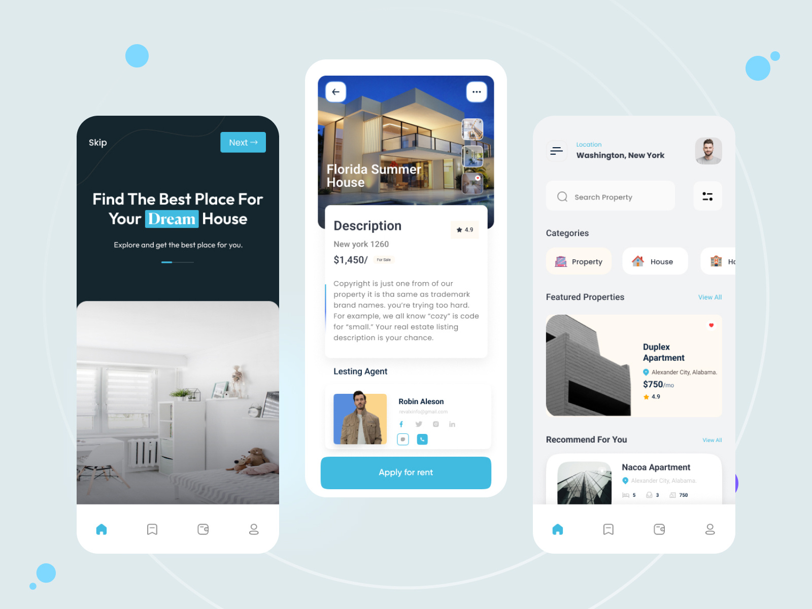 Real Estate Mobile App UI Design by Billal Hossain on Dribbble