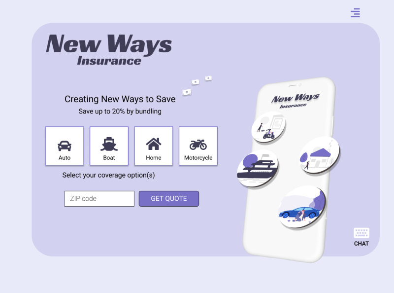 New Ways Insurance Home Screen by Mike Szpak on Dribbble