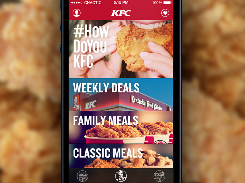 KFC's Newest iOS App by Chaotic Moon Studios on Dribbble