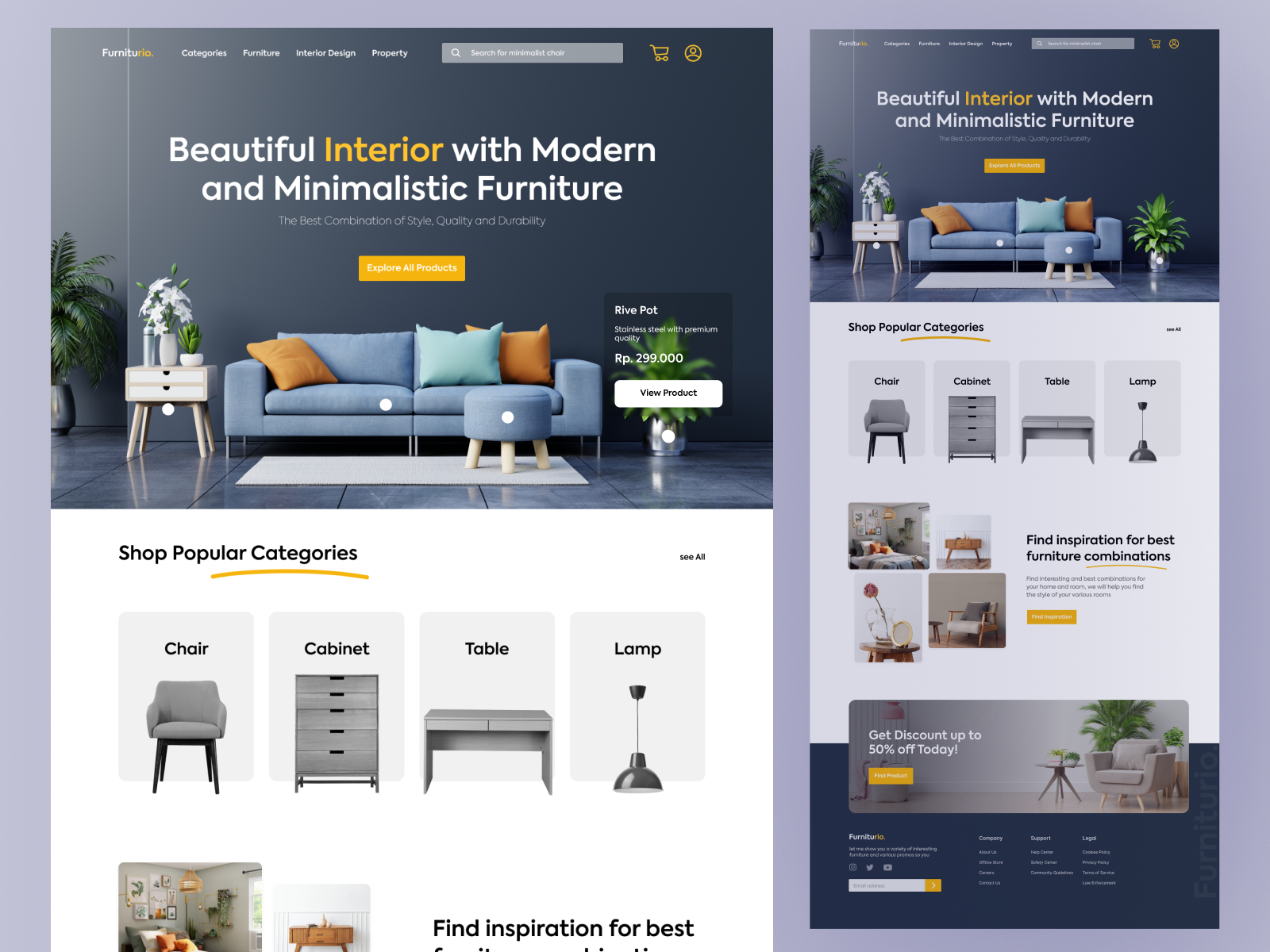 Modern Furniture Web Design by Gidion Bagas Prananta 🤟 on Dribbble