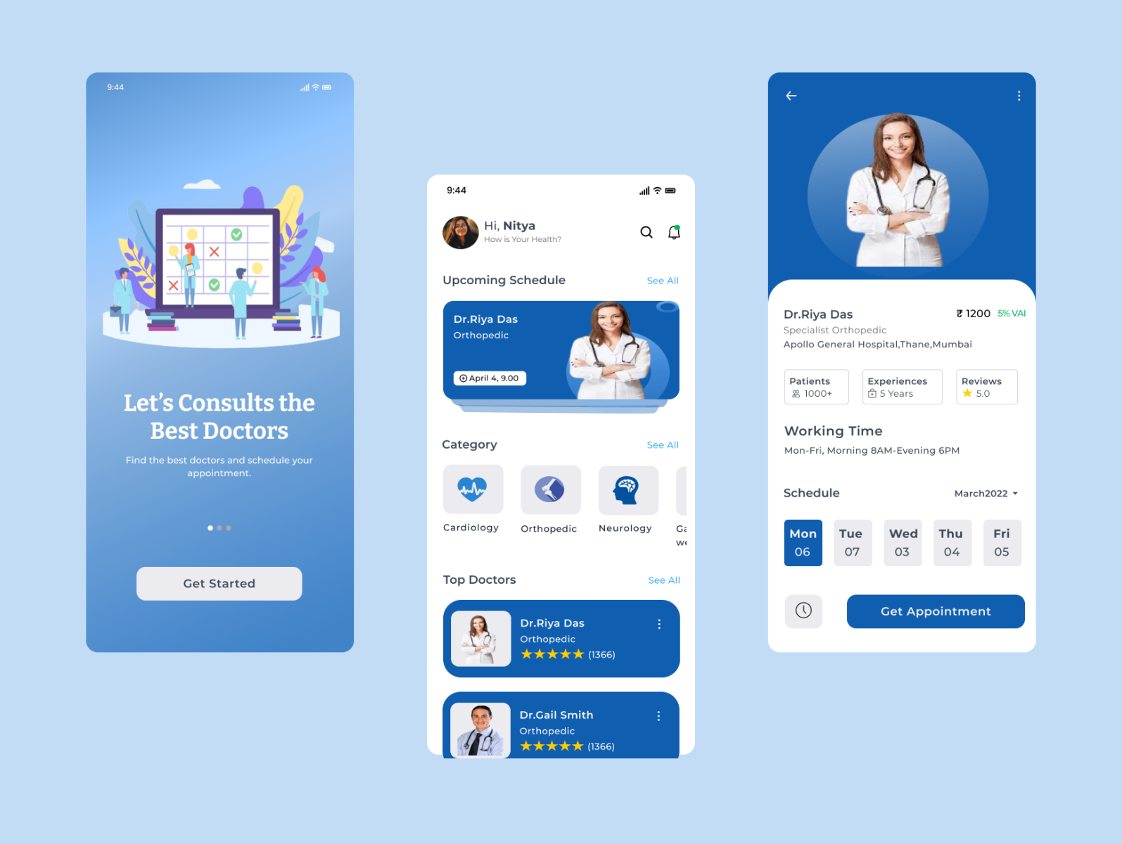 Doctor Appointment Booking app by khushi_design on Dribbble