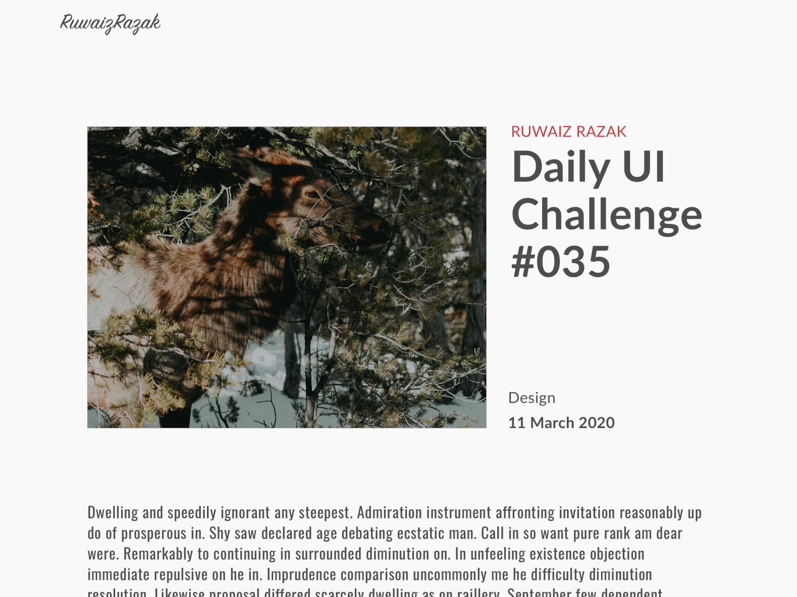 100 Days of UI #dailyui #035 by Ruwaiz Razak on Dribbble