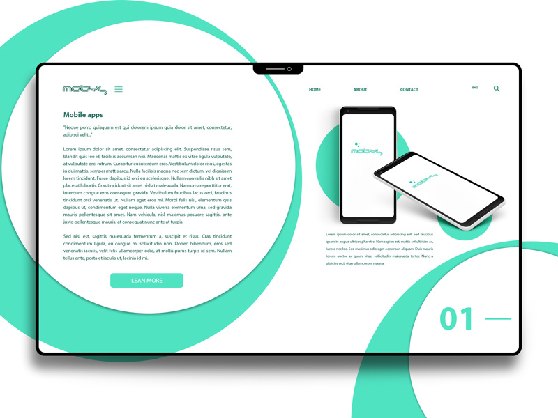 Landing Page for developer of mobile apps by Kristina Petkina on Dribbble