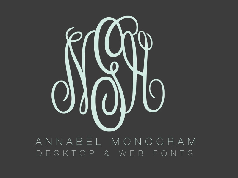 Annabel Script Monogram Desktop and Web Font OTF TTF by Herrington ...