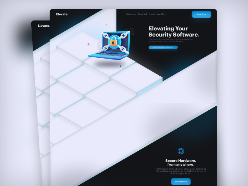 Elevate Security Software Landing Page! by Quant UI on Dribbble