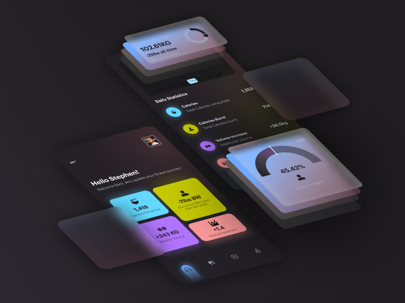 Fitness App tracking UI by Brad Wicks on Dribbble