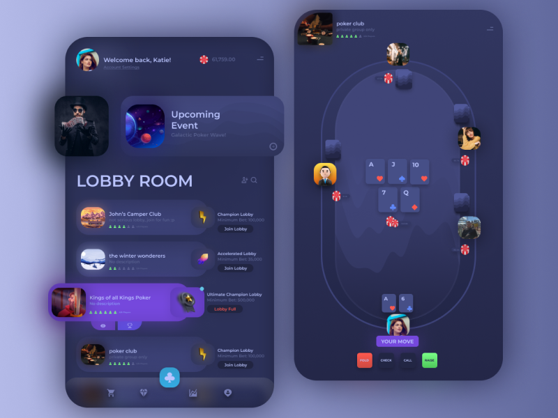Poker App UI by Stacker UI/UX on Dribbble