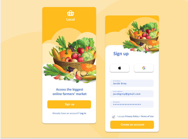 Designing a sign up page for an App by Divya Putrevu on Dribbble