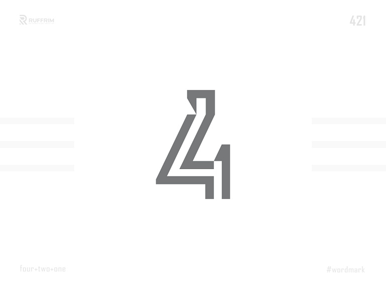 Four wordmark Logo || 421 Number Logo by Md Toriqul Islam on Dribbble