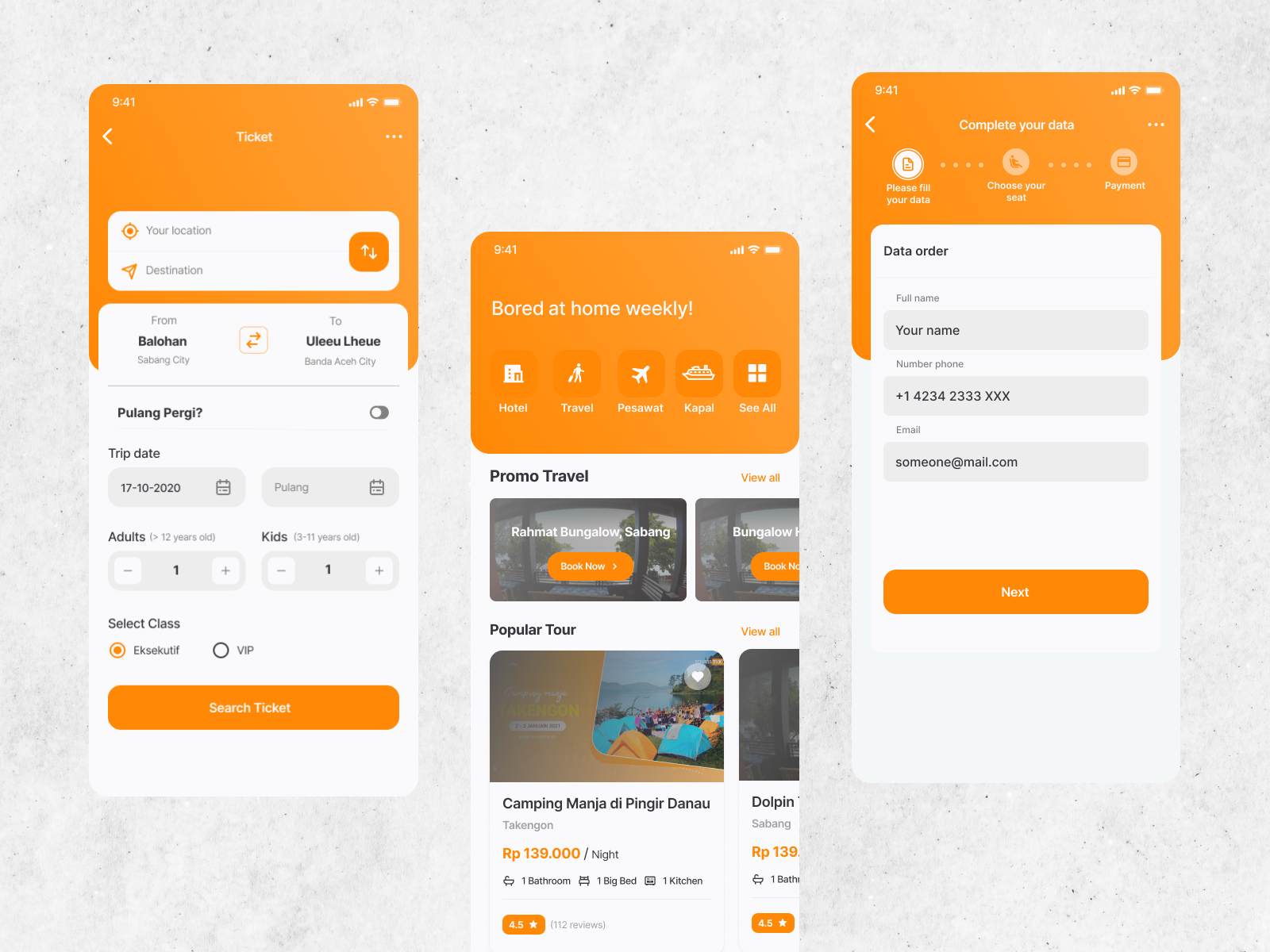 Travel Ticket UI Design | Touristix by Putra Creative on Dribbble
