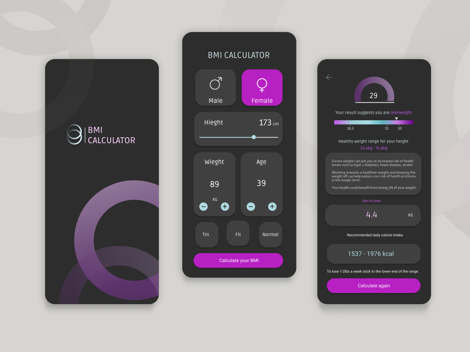 BMI by shadow on Dribbble