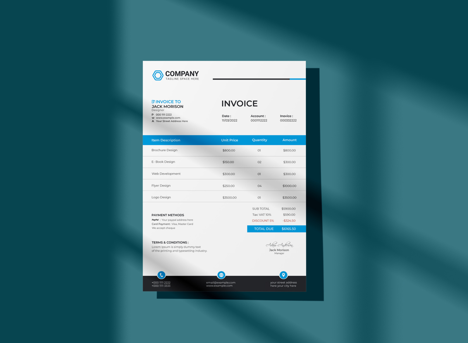 Invoice Design by Hasibur Rahman on Dribbble