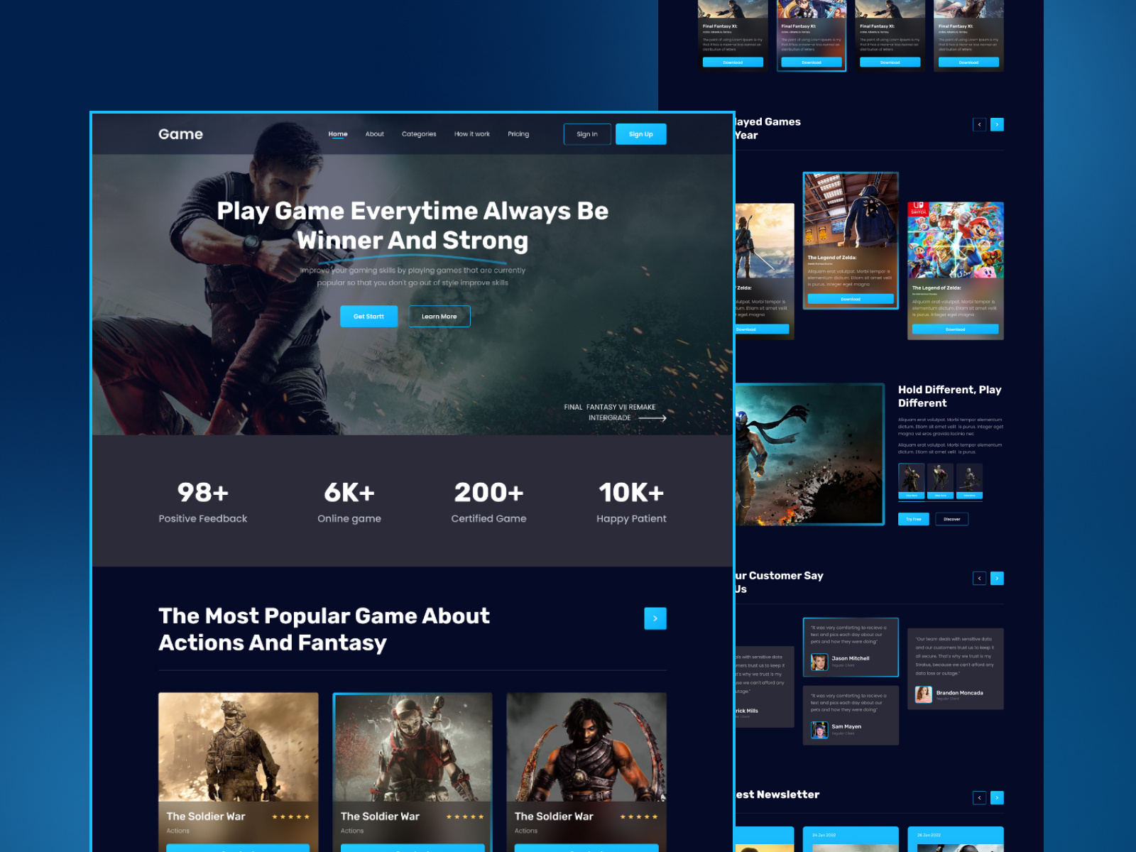 Game Landing Page Design by Faysal Mahmud/ UI Designer💎 on Dribbble