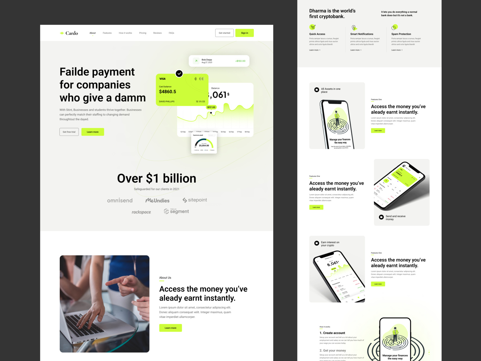 Wallet App Landing Page Design by Ghrix on Dribbble