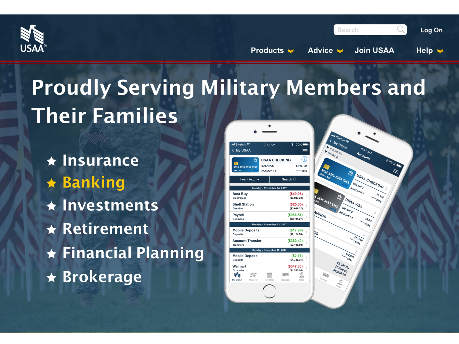 USAA Banking - Visual UI Redesign Concept Project by Nate Mohrman on ...