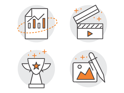 Content Icons by jenn lindeman for Spiceworks on Dribbble