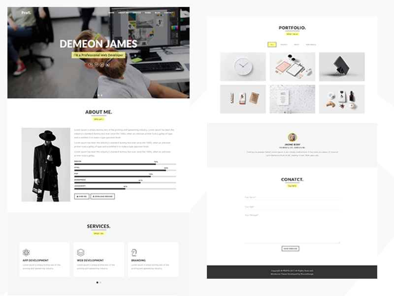 Profix Personal Portfolio WordPress Theme by Tanvirul Haque on Dribbble