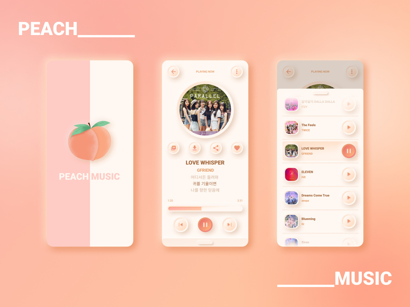 Peach Music App Mobile by Siti Ranisa Dayuansari on Dribbble