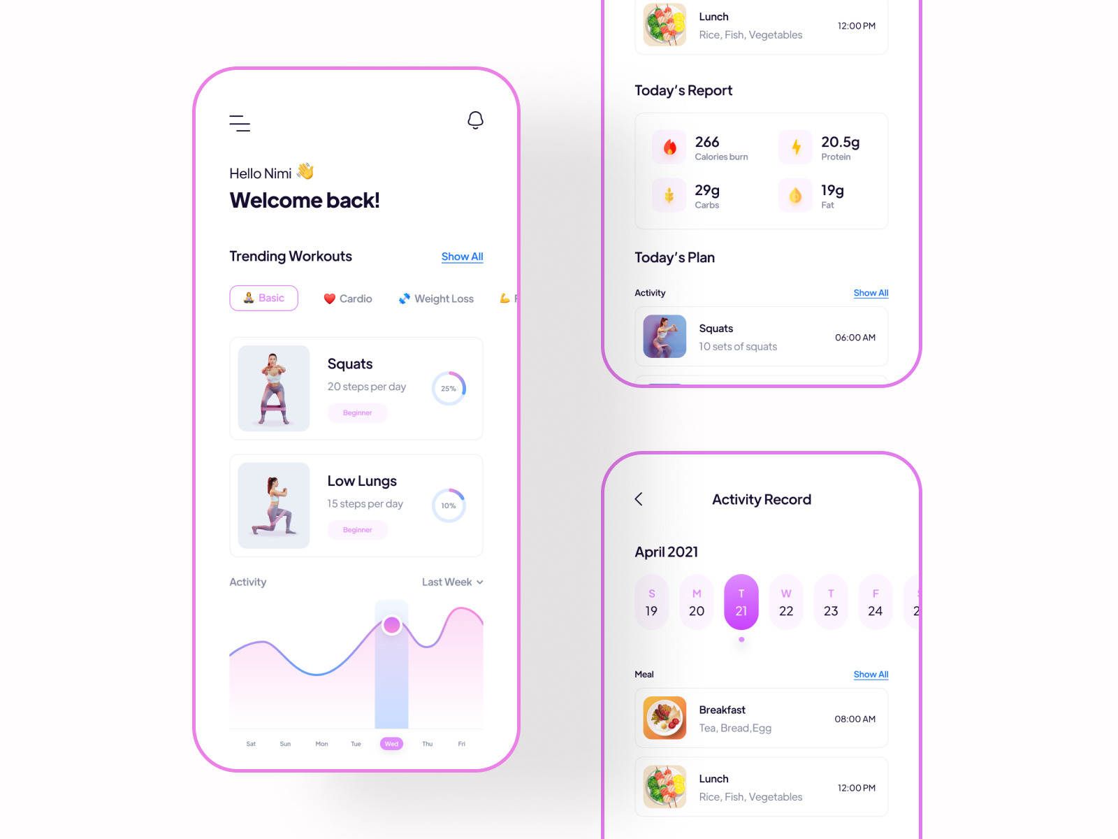 Minimal Exercise app UX/UI design || Exercise product design by ...
