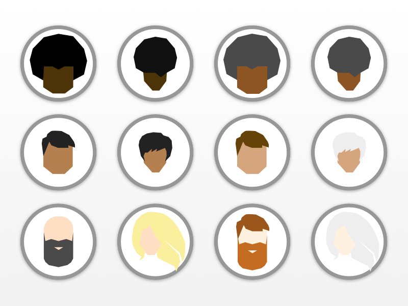 Avatar color explorations by Lance Weisser on Dribbble