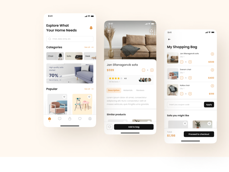 E-Commerce mobile app UI by MD IQBAL HOSSAIN on Dribbble