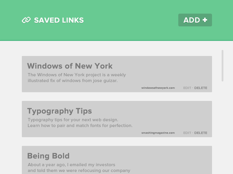 Saved Links by Michael Moloney on Dribbble