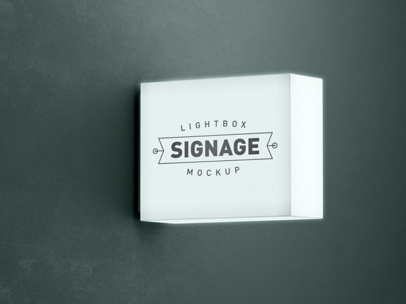 Free Lightbox Signage Logo Mockup PSD Template by bada Tahri on Dribbble